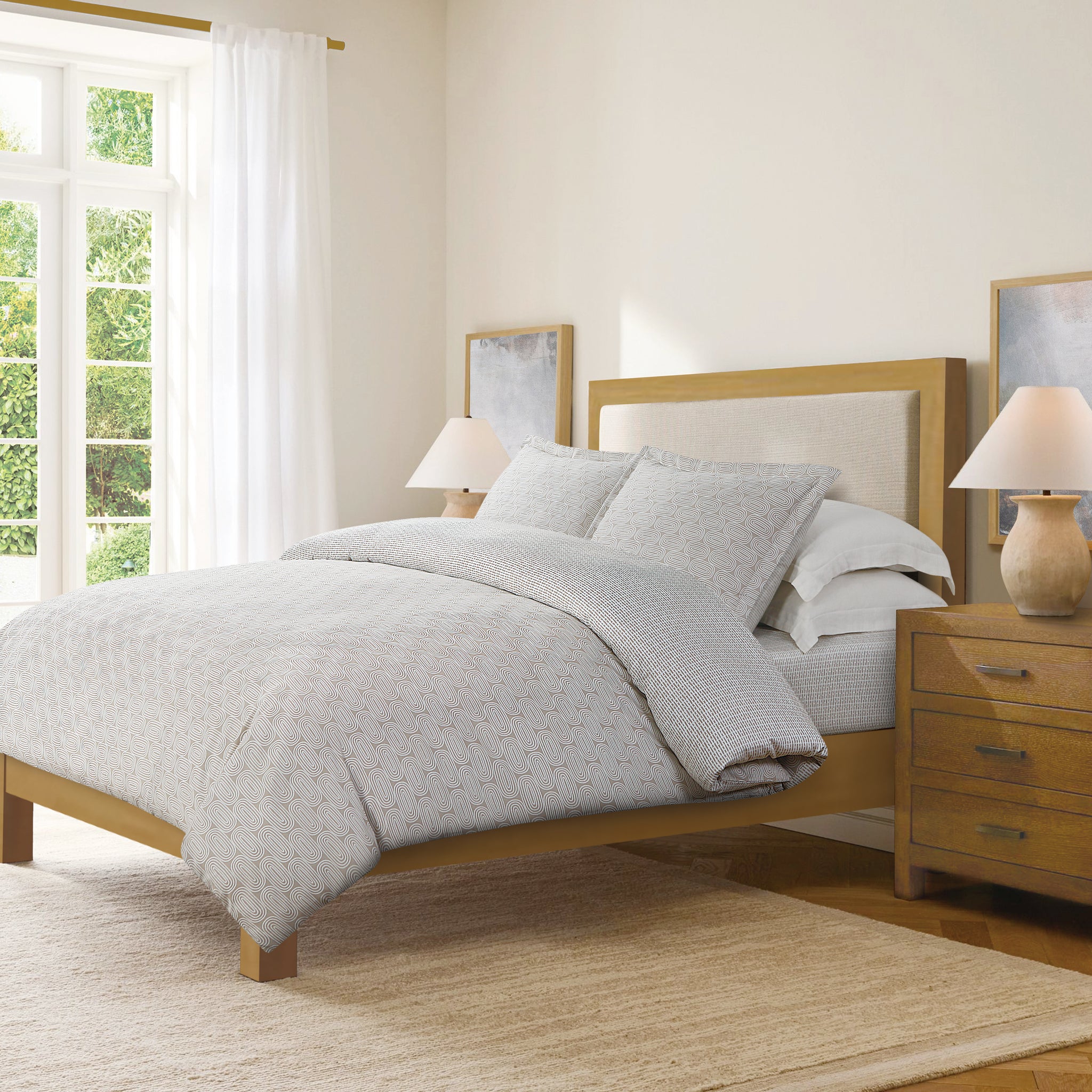 Elegant Linen Arlo Circles 4 Piece Bedding Set