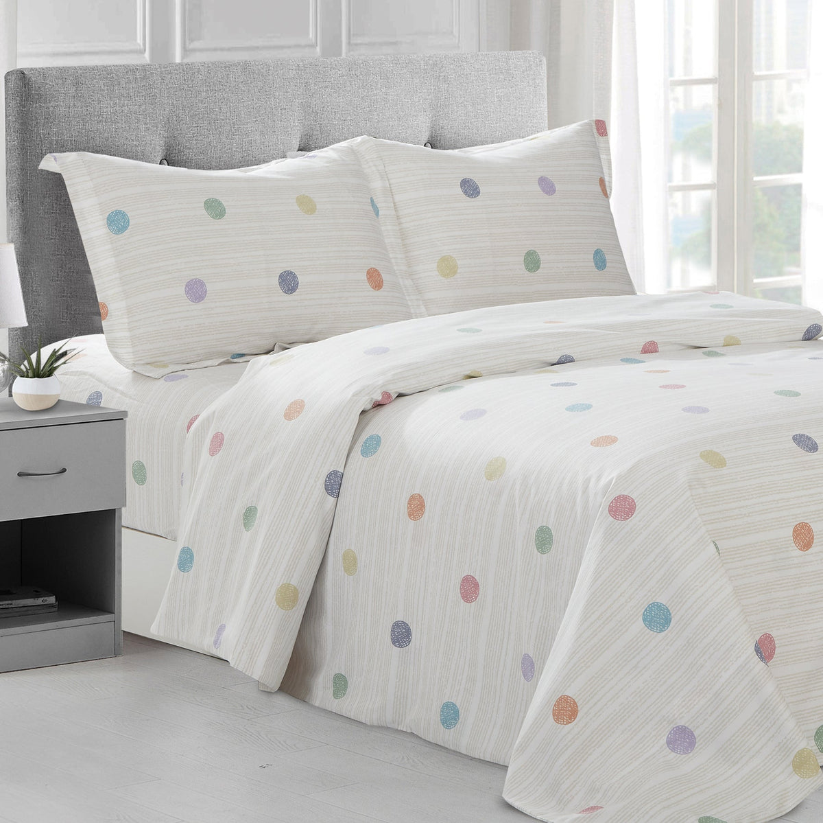 Violet Linen French Circular 6 Piece Bedding Set