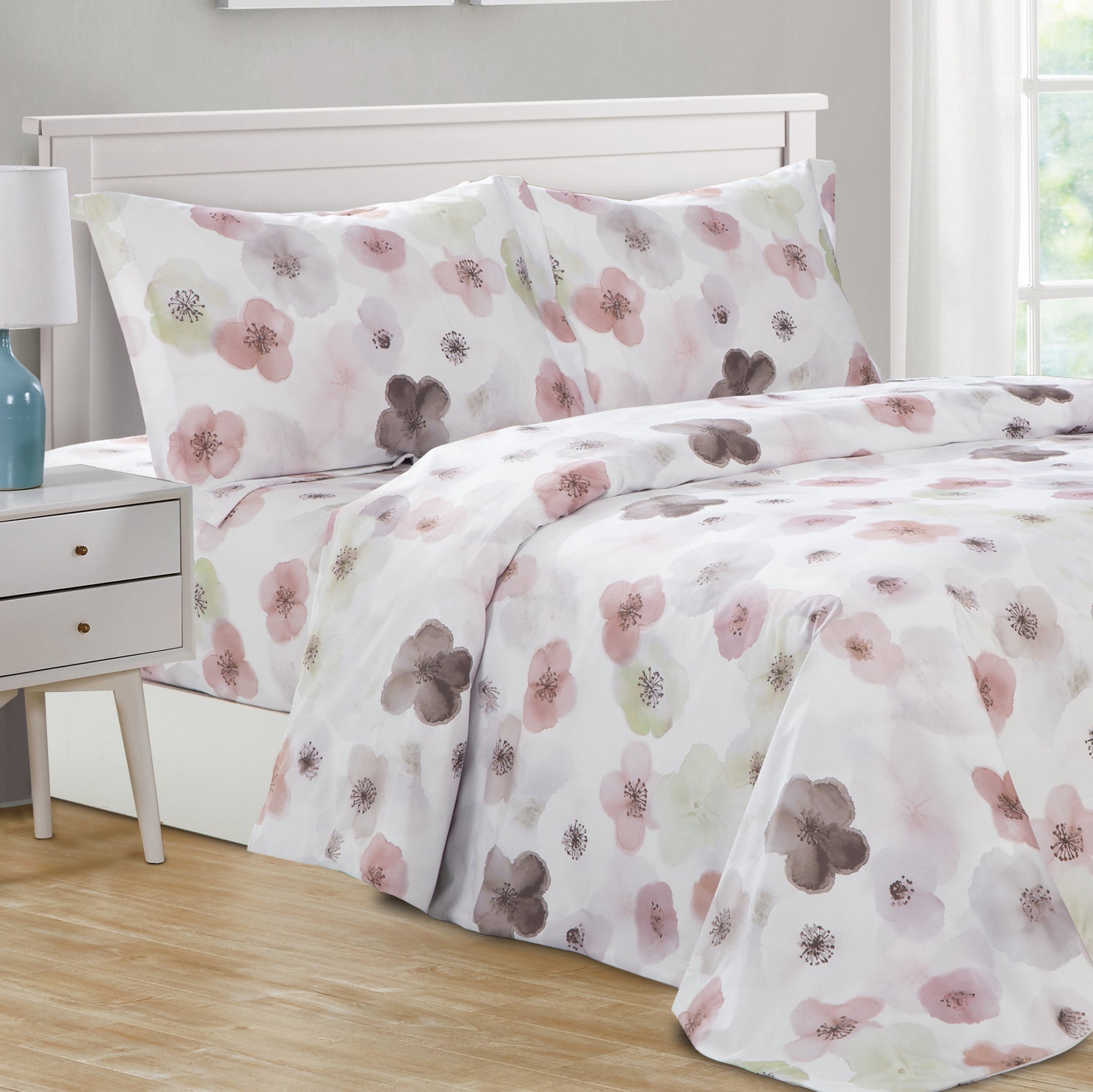Violet Linen French Daisy 6 Piece Bedding Set