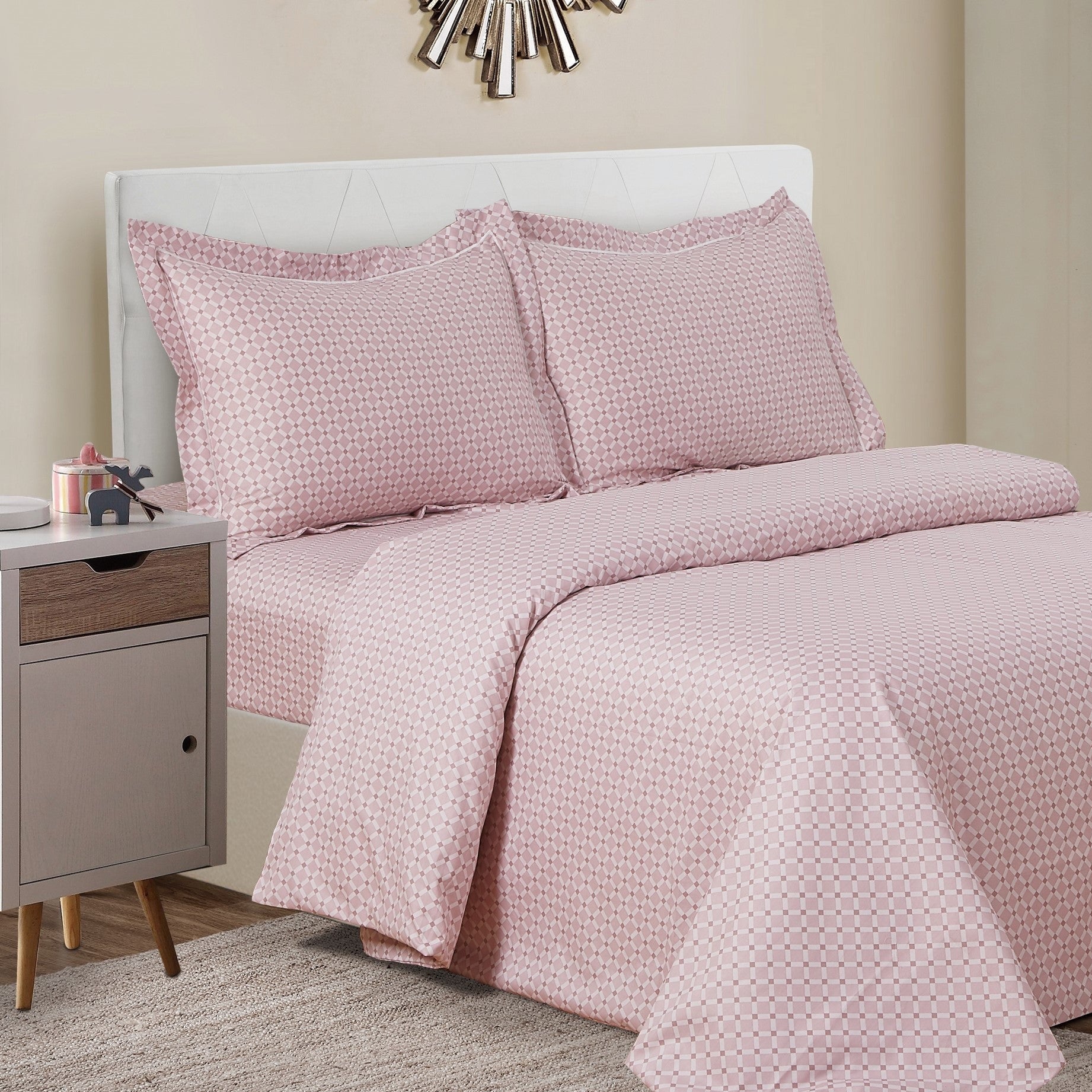 Violet Linen French Dusty Rose 6 Piece Bedding Set