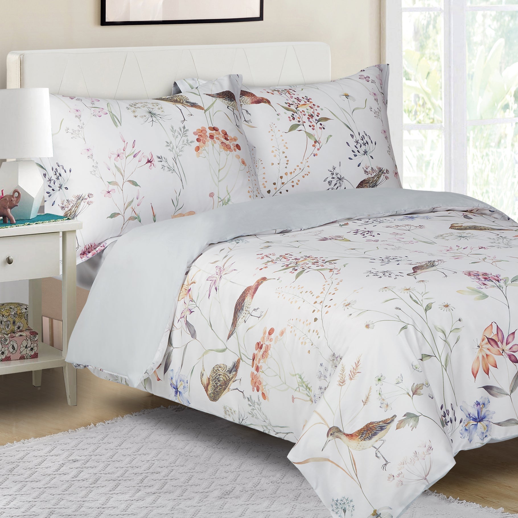 Violet Linen French Pink Violets 8 Piece Bedding Set