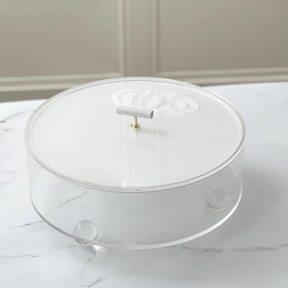 Caesarea by BT Shalom Lucite Corrugated Matzah Box with Leatherette Handle