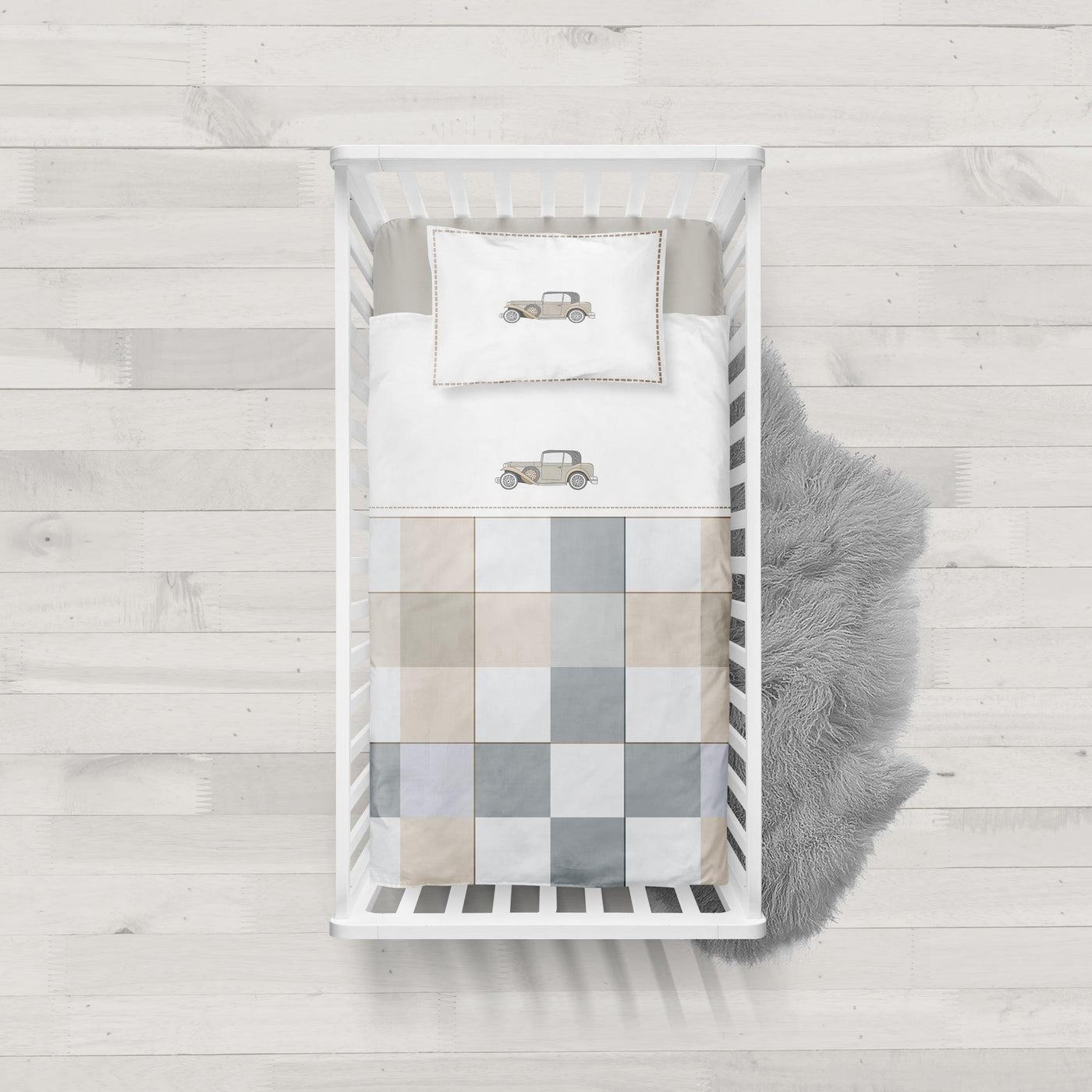 Elegant Linen Bentley 3 Piece Crib Set