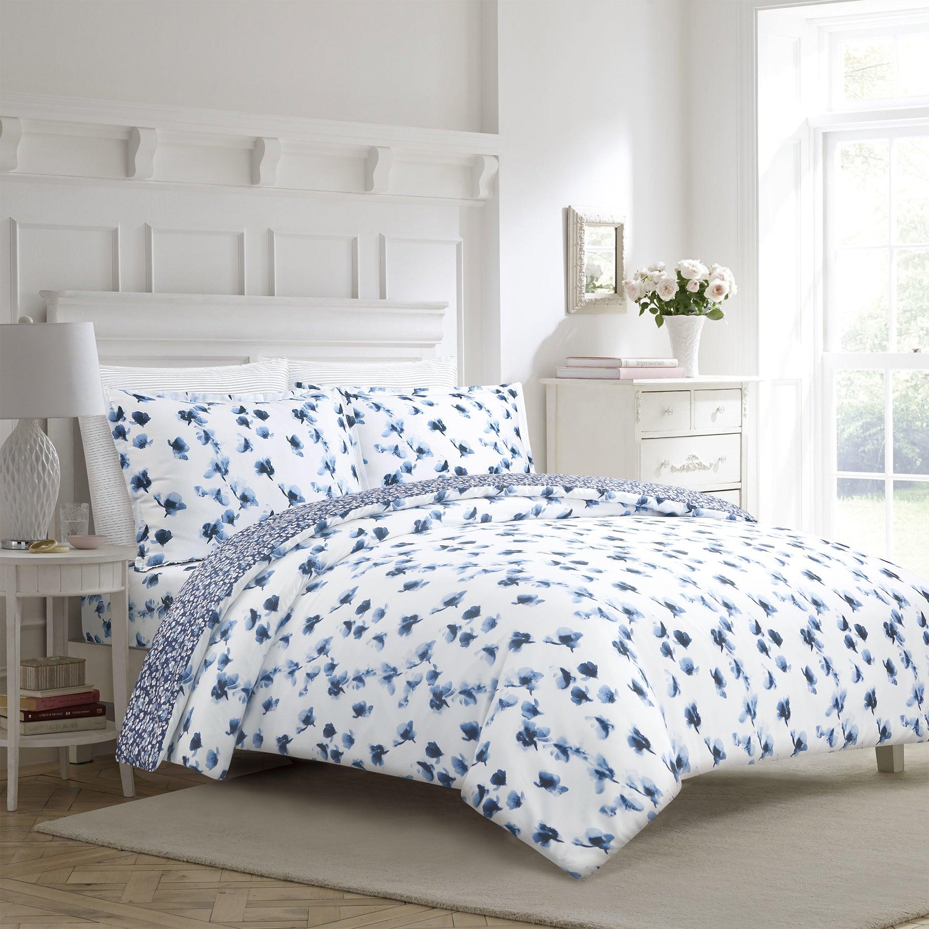 Elegant Linen Lydia Floral 4 Piece Bedding Set