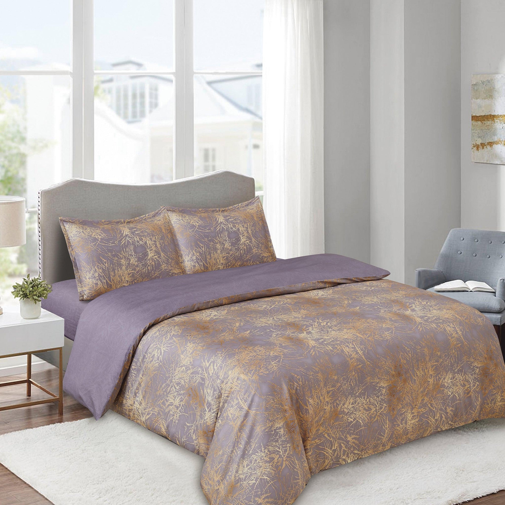 Elegant Linen Mercury 4 Piece Bedding Set