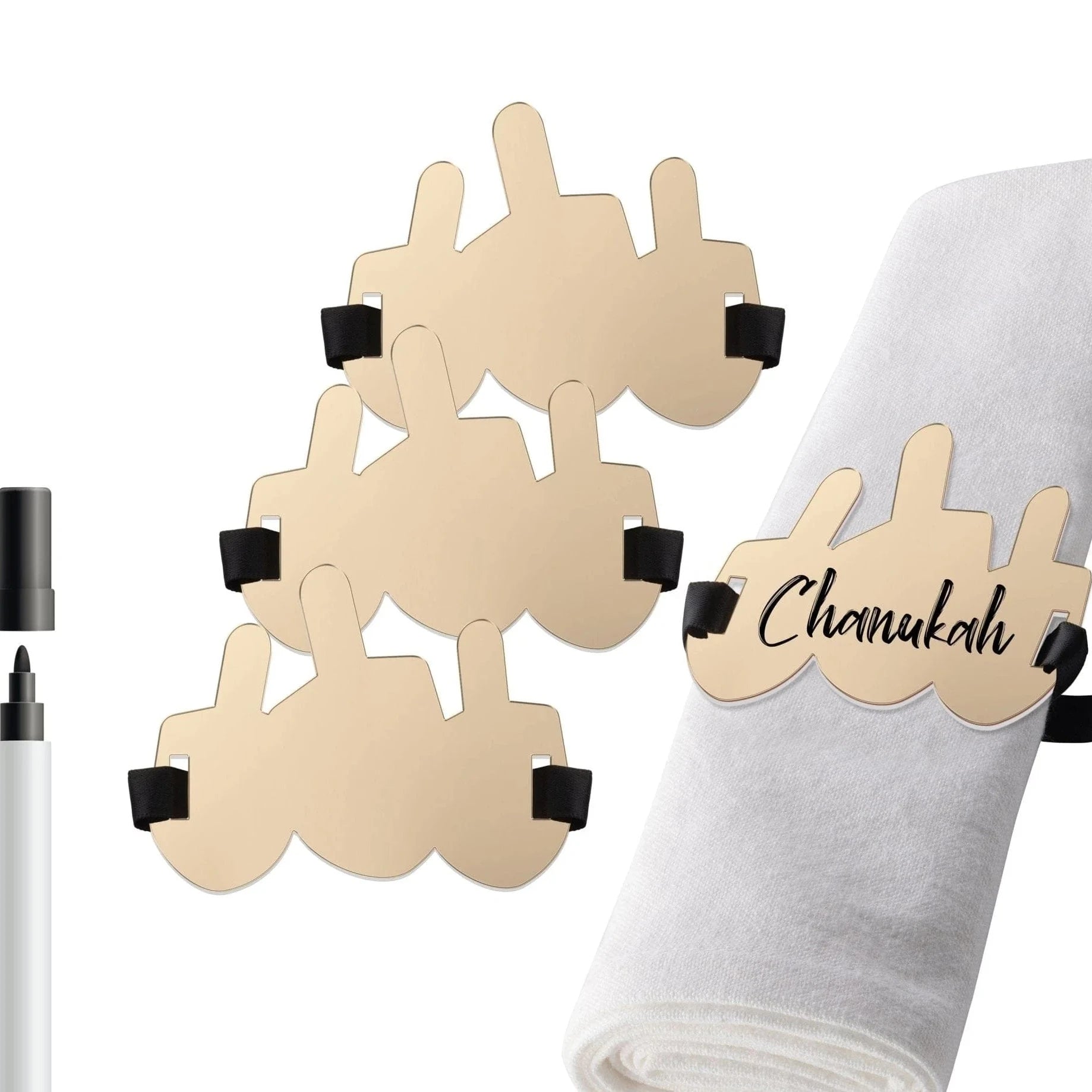 Waterdale Collection Dreidel Napkin Wraps