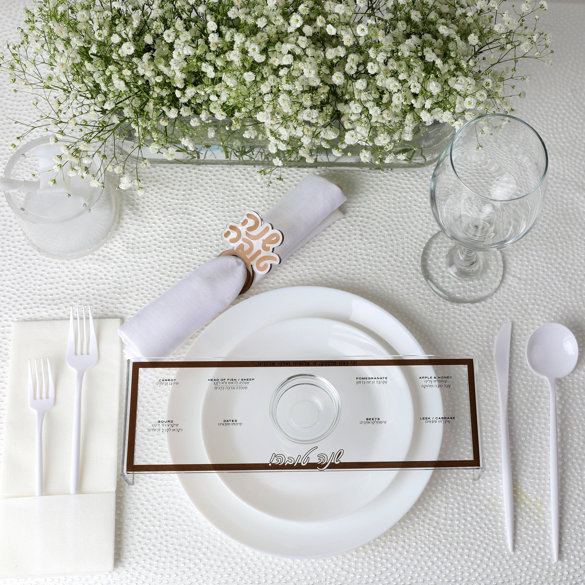 Waterdale Collection Raised Simanim Trays (4)