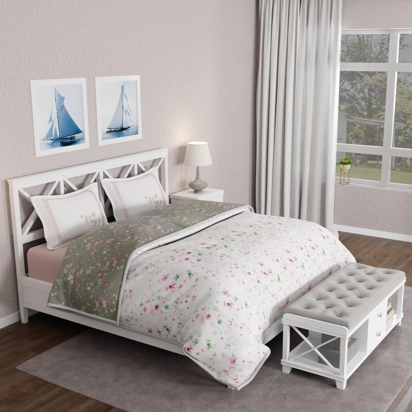 Dea Linens Albachiara Powder Pink 4 Piece Bedding Set
