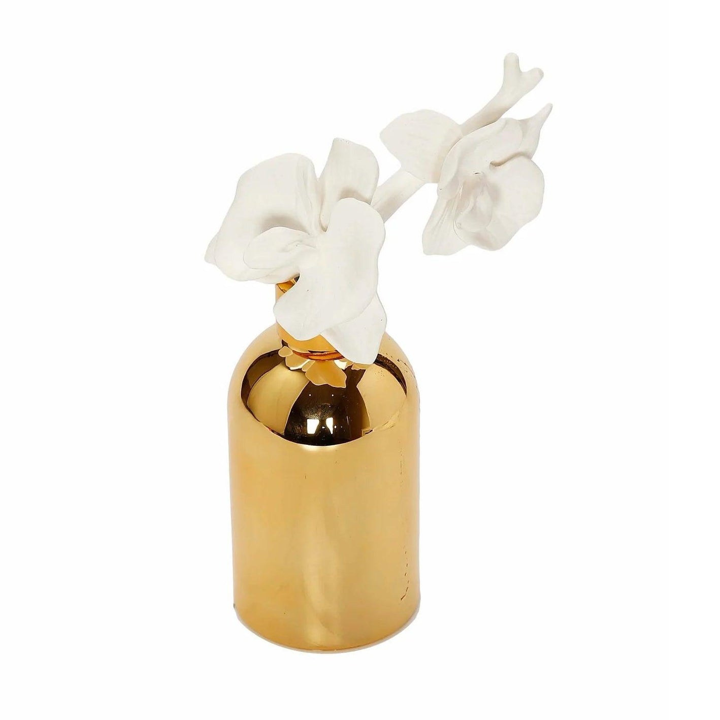 Vivience Gold Bottle Diffuser With Gold Cap/White Flower, "English Pear ...